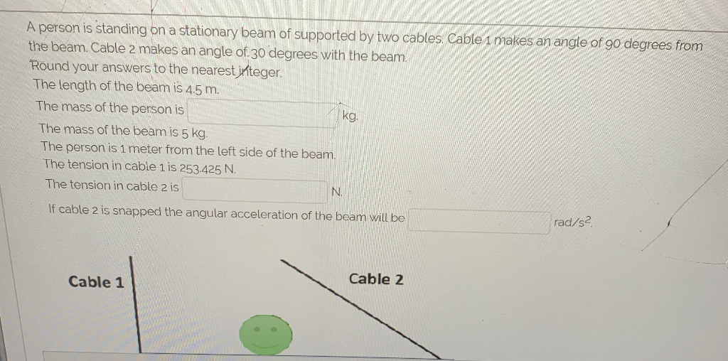 Solved A person is standing on a stationary beam of | Chegg.com