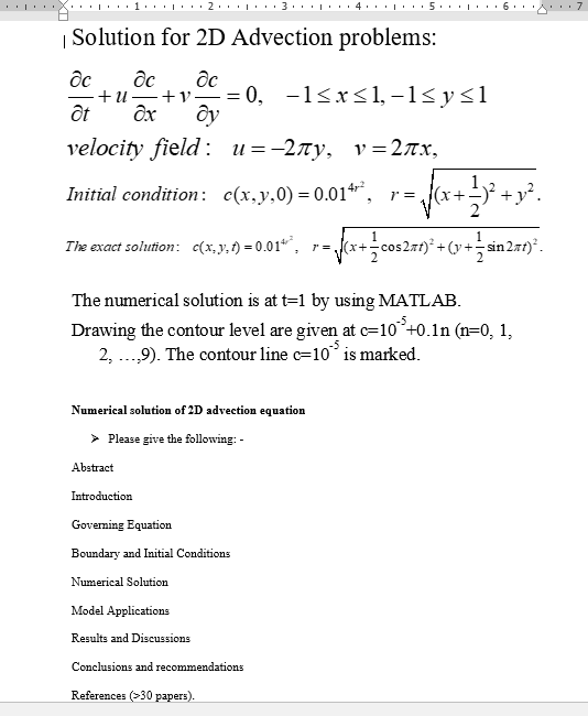 | Solution for 2D Advection problems: | Chegg.com