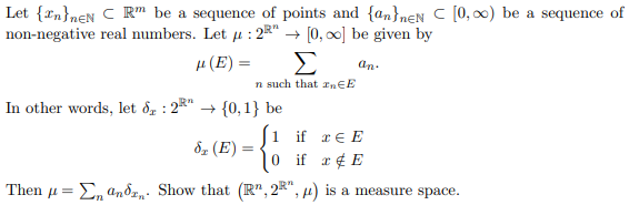 Solved Let {en}nEN CRM be a sequence of points and {an}neN | Chegg.com