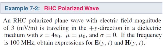 Solved Example 7-2: RHC Polarized Wave An RHC polarized | Chegg.com