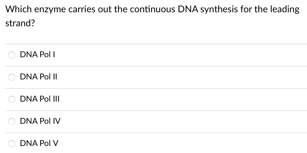 Solved Which enzyme carries out the continuous DNA synthesis | Chegg.com