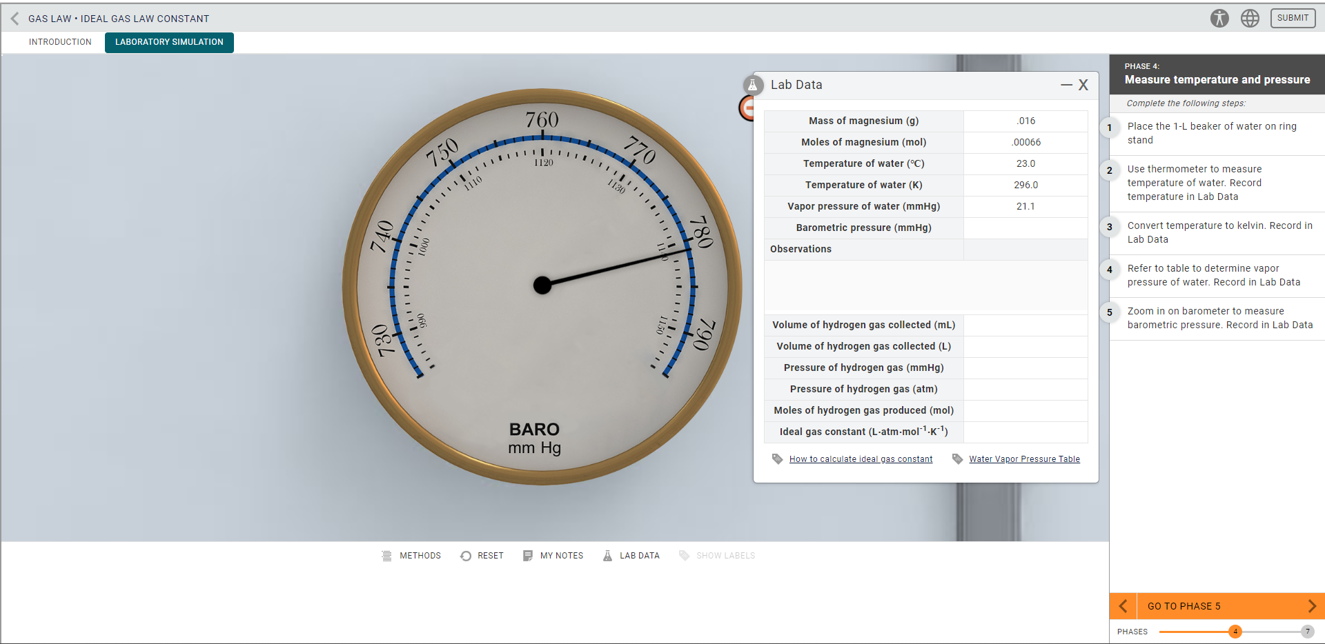 Solved Help me figure out the Barometric pressure (mmHg). I | Chegg.com