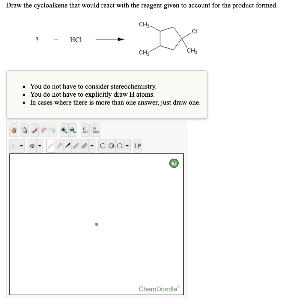 Solved Draw the cycloalkene that would react with the | Chegg.com