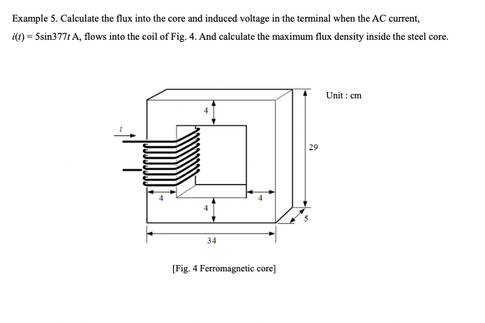 Solved Example 5. Calculate the flux into the core and | Chegg.com