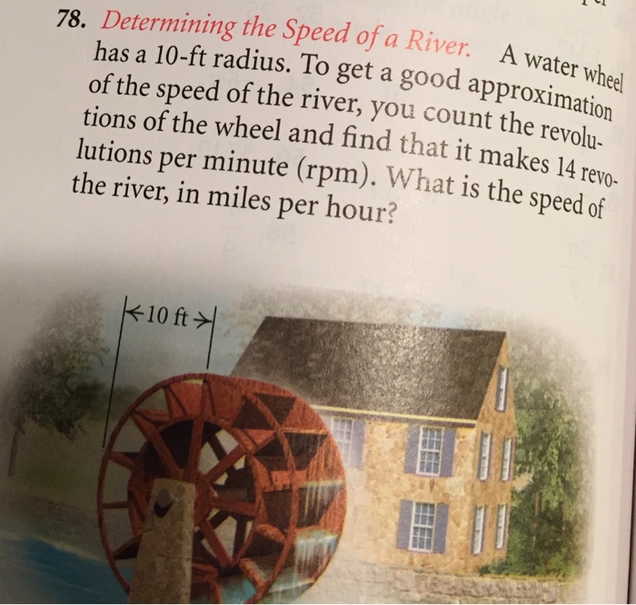 Solved Determining the Speed of a River. A water Wheel has a | Chegg.com