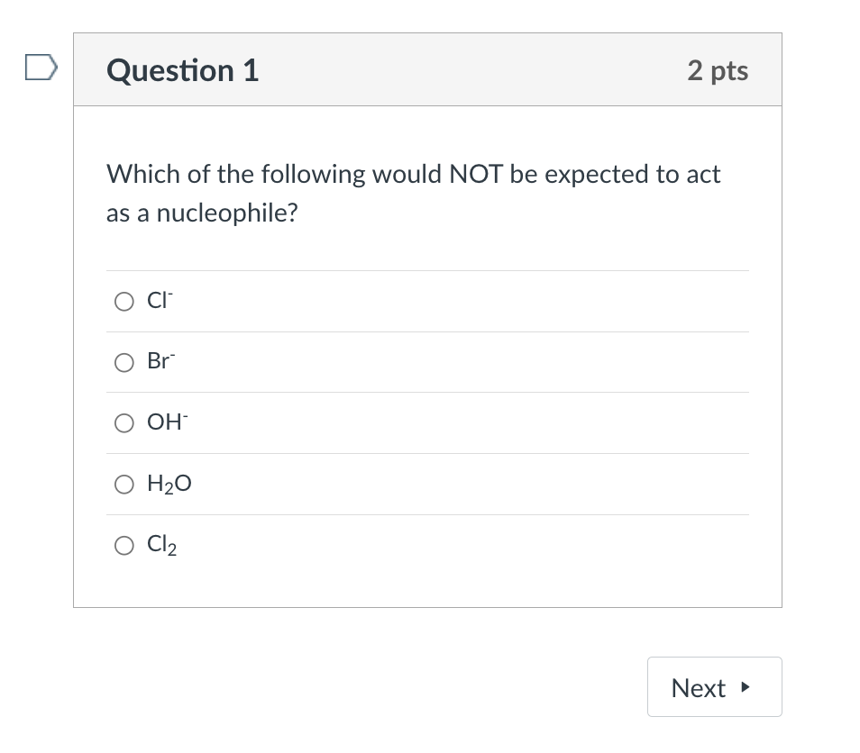 Solved Which of the following would NOT be expected to act | Chegg.com