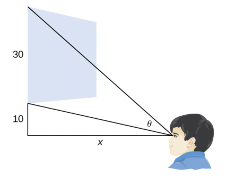 Solved A local movie theater with a 30-foot-high screen that | Chegg.com