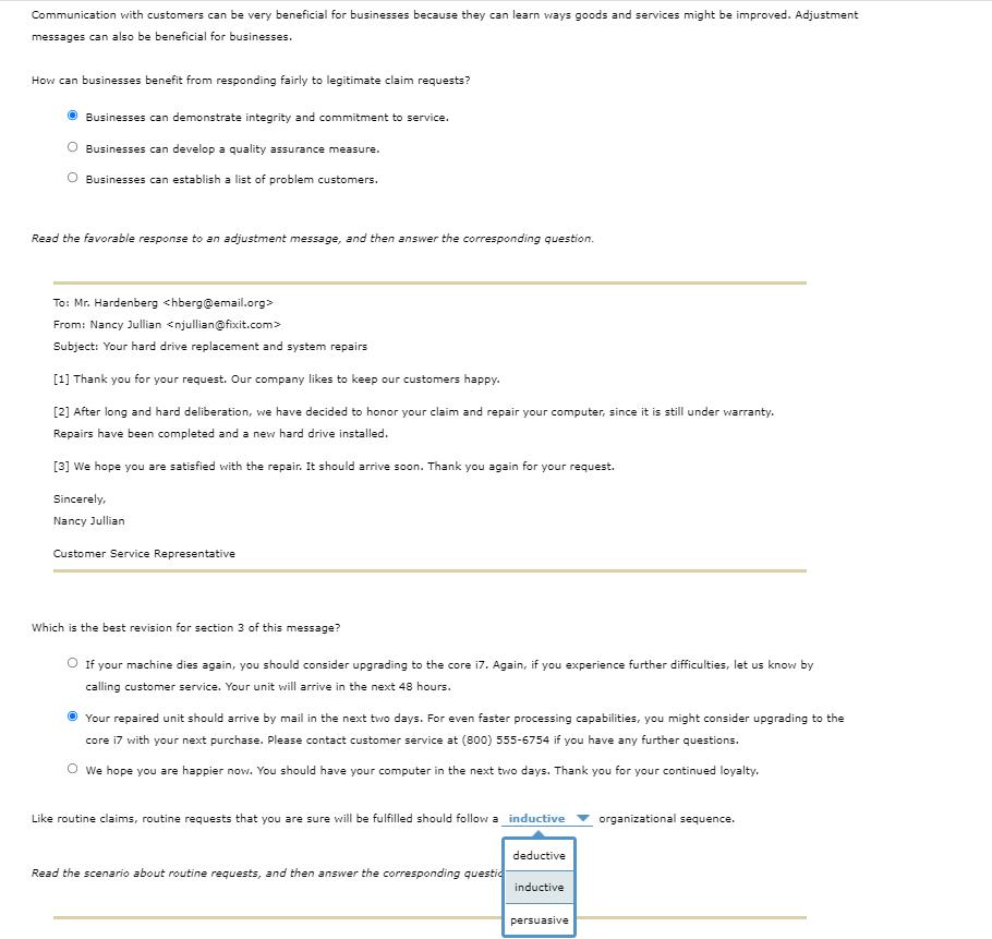 Solved 3. Routine Claims Claim messages are requests for an | Chegg.com