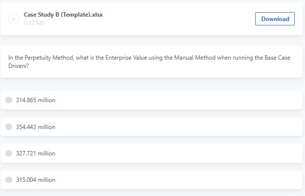 Solved In the Perpetuity Method, what is the Enterprise | Chegg.com