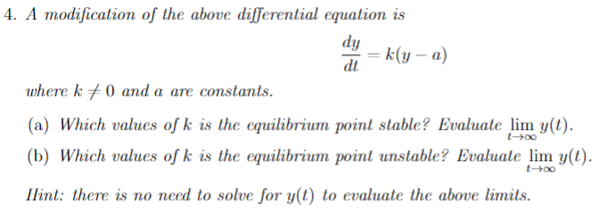 Solved 4. A modification of the above differential equation | Chegg.com