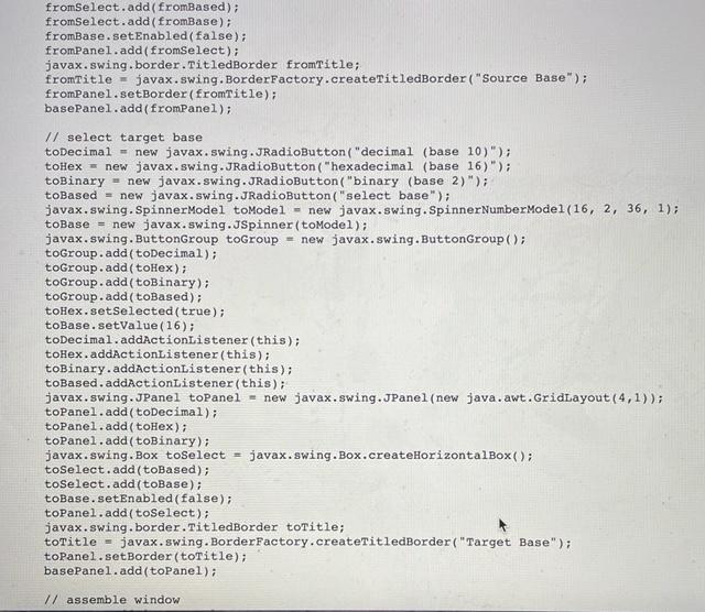 Solved /** * Interface for the Programming Assignment: Base | Chegg.com