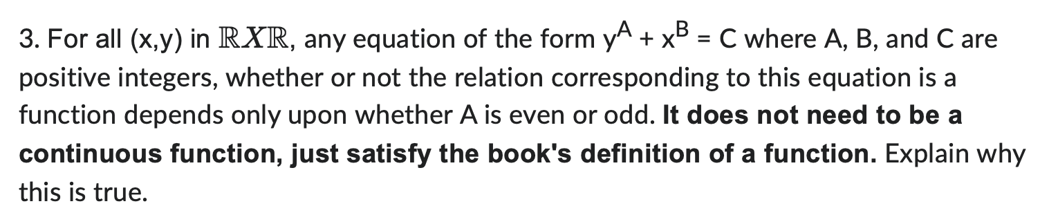 Solved 3. For all (x,y) in RXR, any equation of the form | Chegg.com