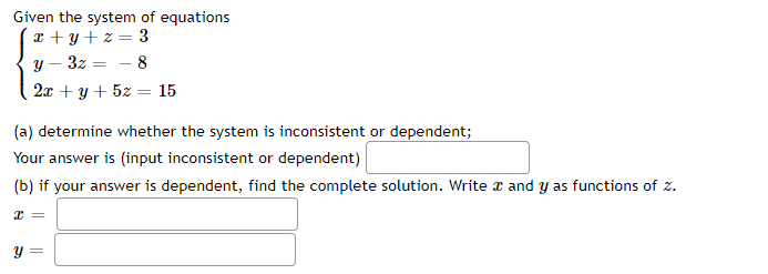Solved Find the solution to the system of equations: x - 2y | Chegg.com