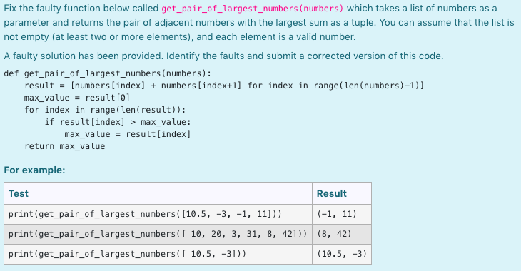 Solved Fix the faulty function below called | Chegg.com