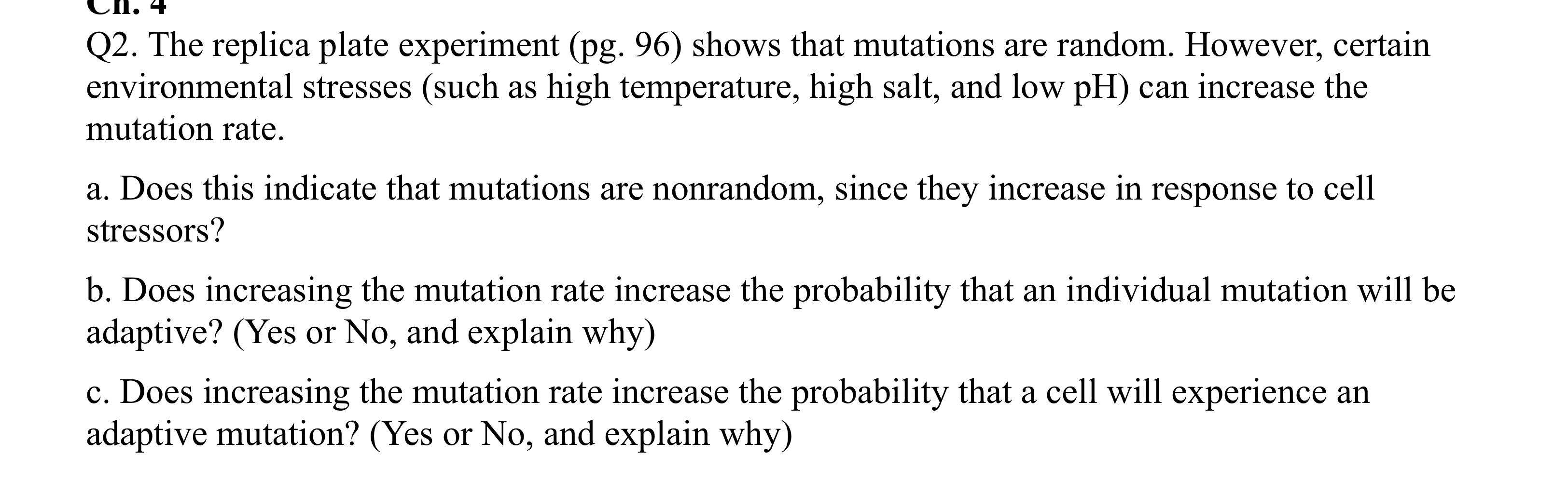 Solved Q2. The replica plate experiment (pg. 96) shows that | Chegg.com