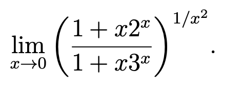 Solved limx→0(1+x3x1+x2x)1/x2 | Chegg.com