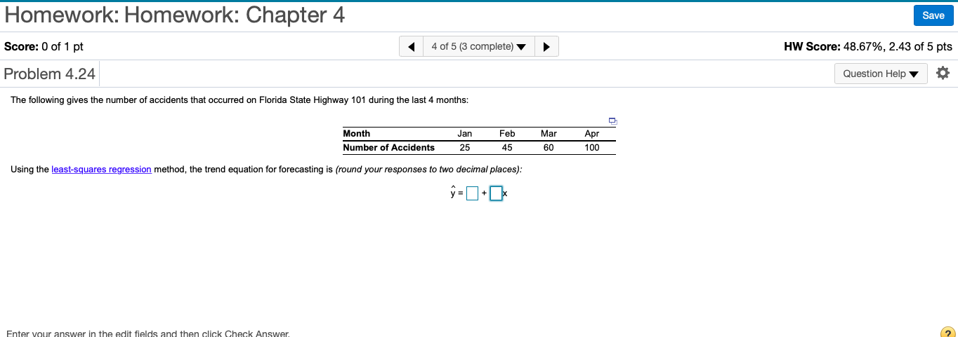 Solved Homework Homework Chapter 4 Save Score 0 Of 1 Pt 1