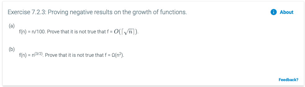 Solved Exercise 7.2.3: Proving negative results on the | Chegg.com