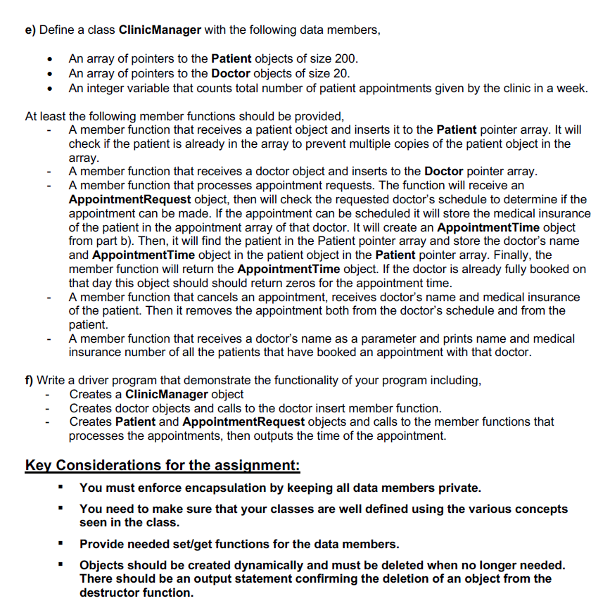 Solved Define the following classes to manage the booking of | Chegg.com