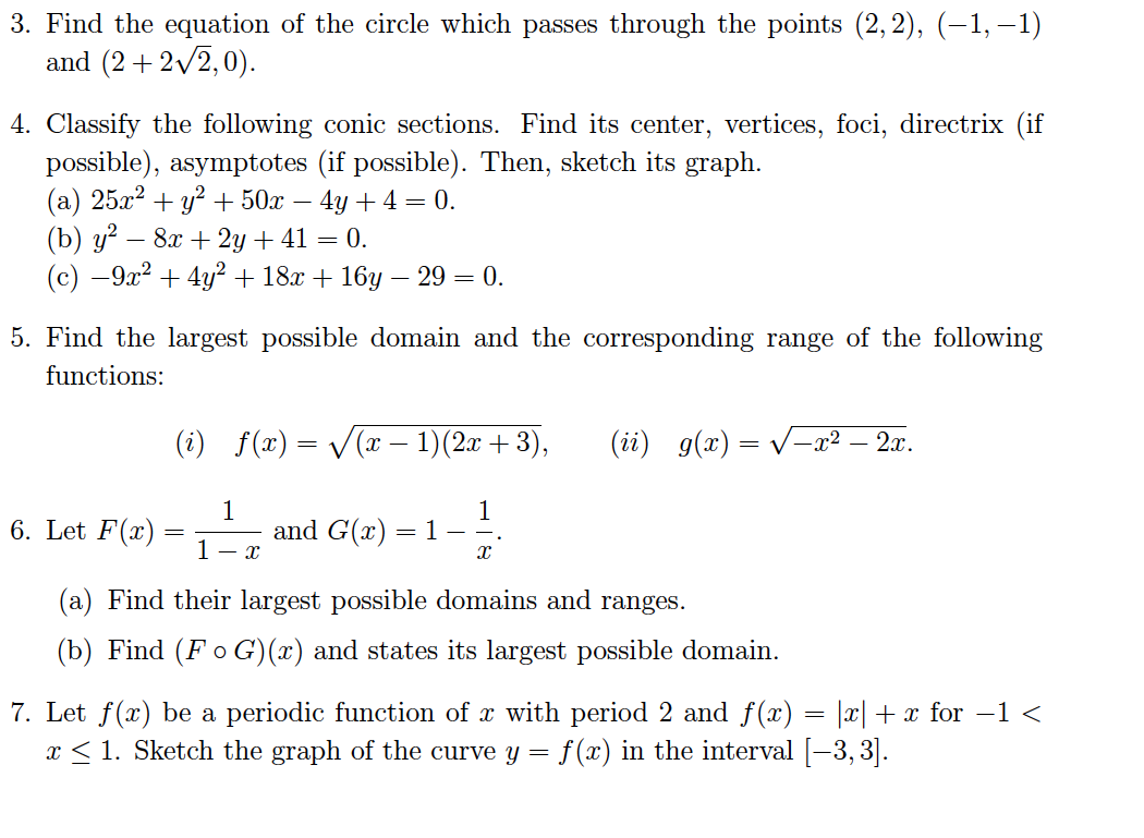Solved 3. Find the equation of the circle which passes | Chegg.com