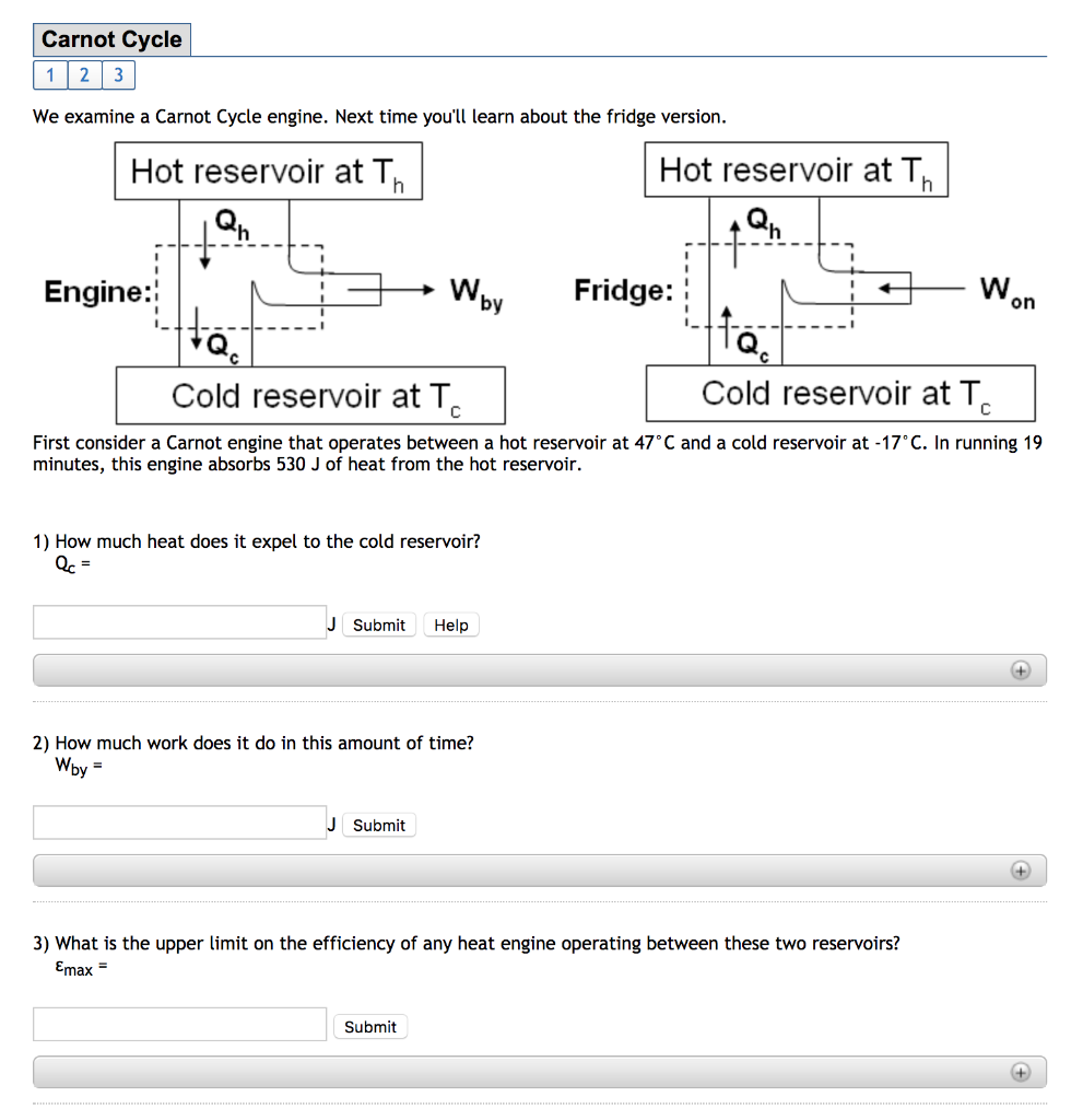Solved Carnot Cycle We examine a Carnot Cycle engine. Next | Chegg.com