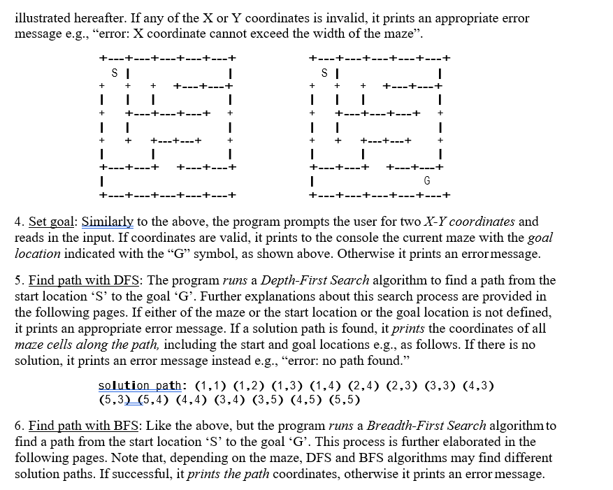 Solved Solving Mazes Using Stacks and Queues Write a maze | Chegg.com