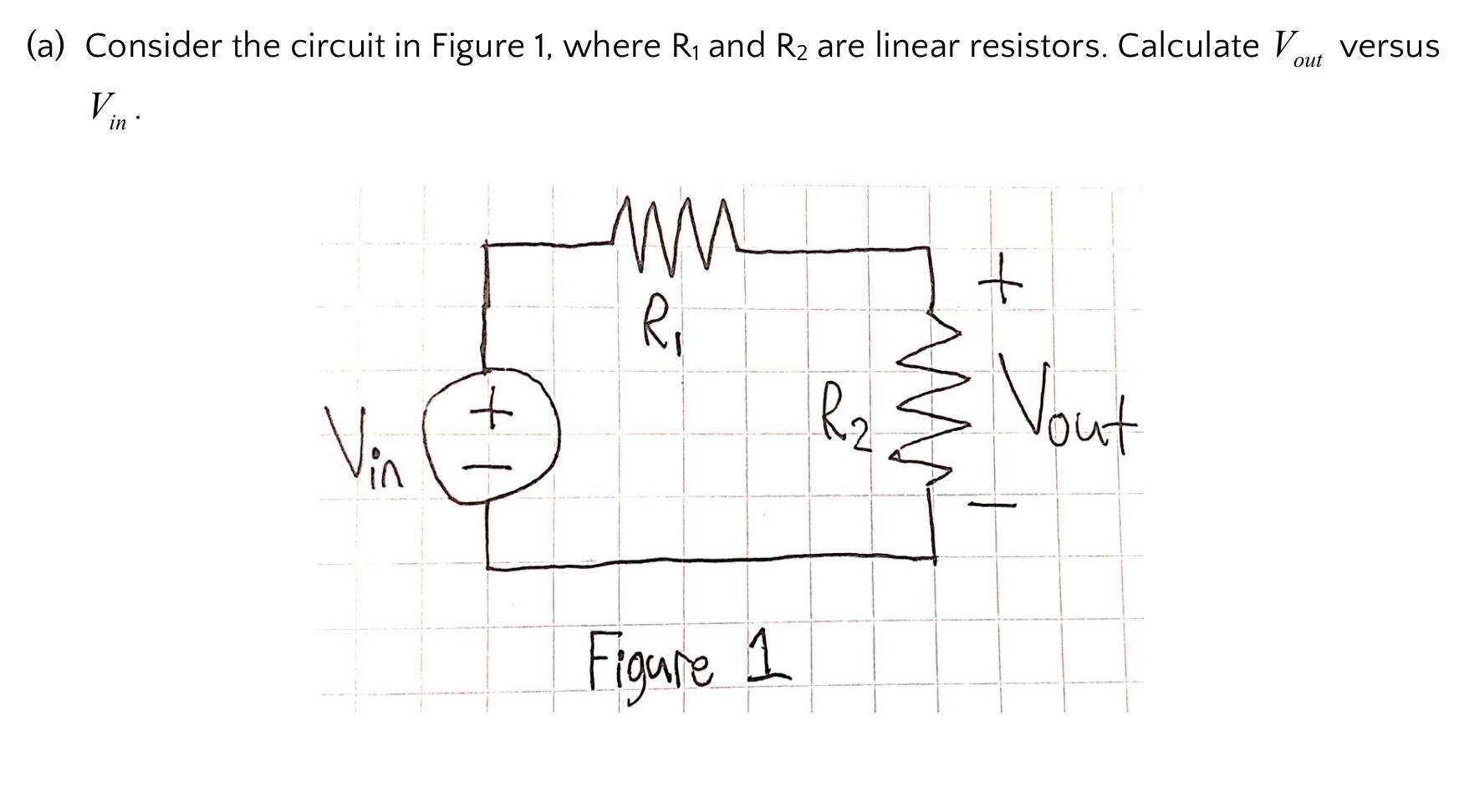 Solved (a) Consider the circuit in Figure 1 , where R1 and | Chegg.com