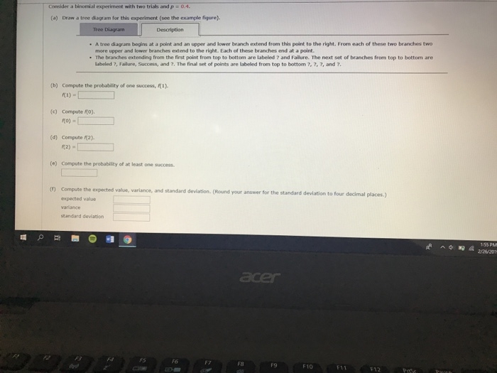 Solved Consider A Binomial Experiment With Two Trials And P 5046