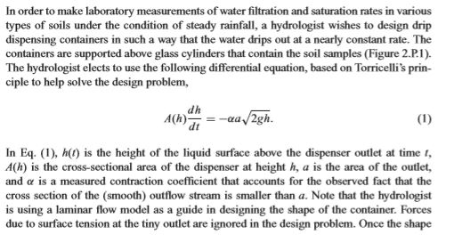 Solved In order to make laboratory measurements of water | Chegg.com
