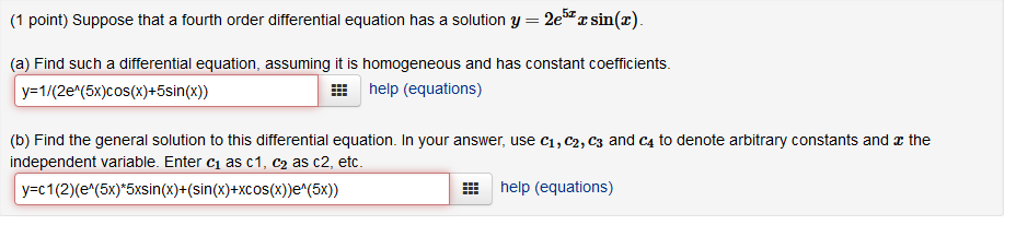 Solved 1 Point Suppose That A Fourth Order Differential