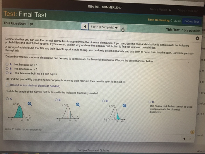 Solved Decide Whether You Can Use The Normal Distribution To