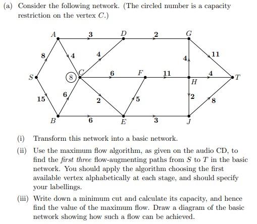 (a) Consider the following network. (The circled | Chegg.com