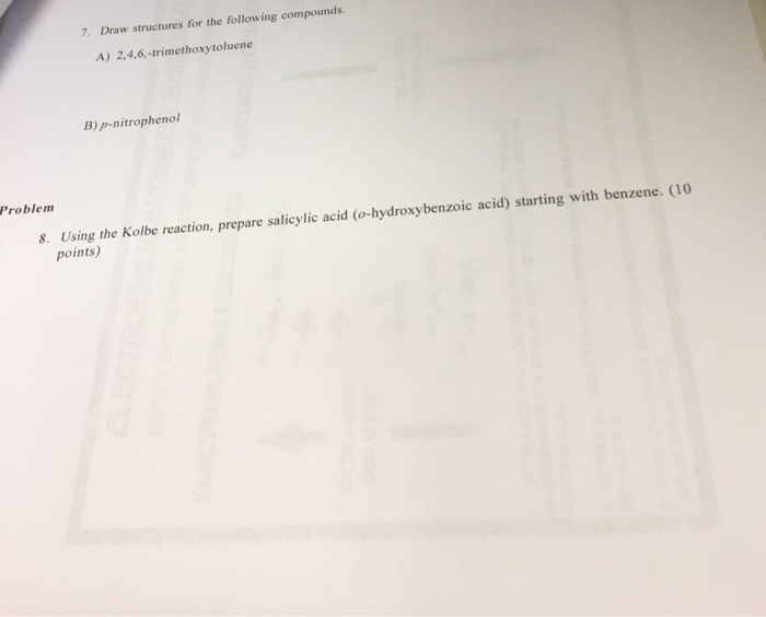 Solved Draw structures for the following compounds. A) 2, | Chegg.com
