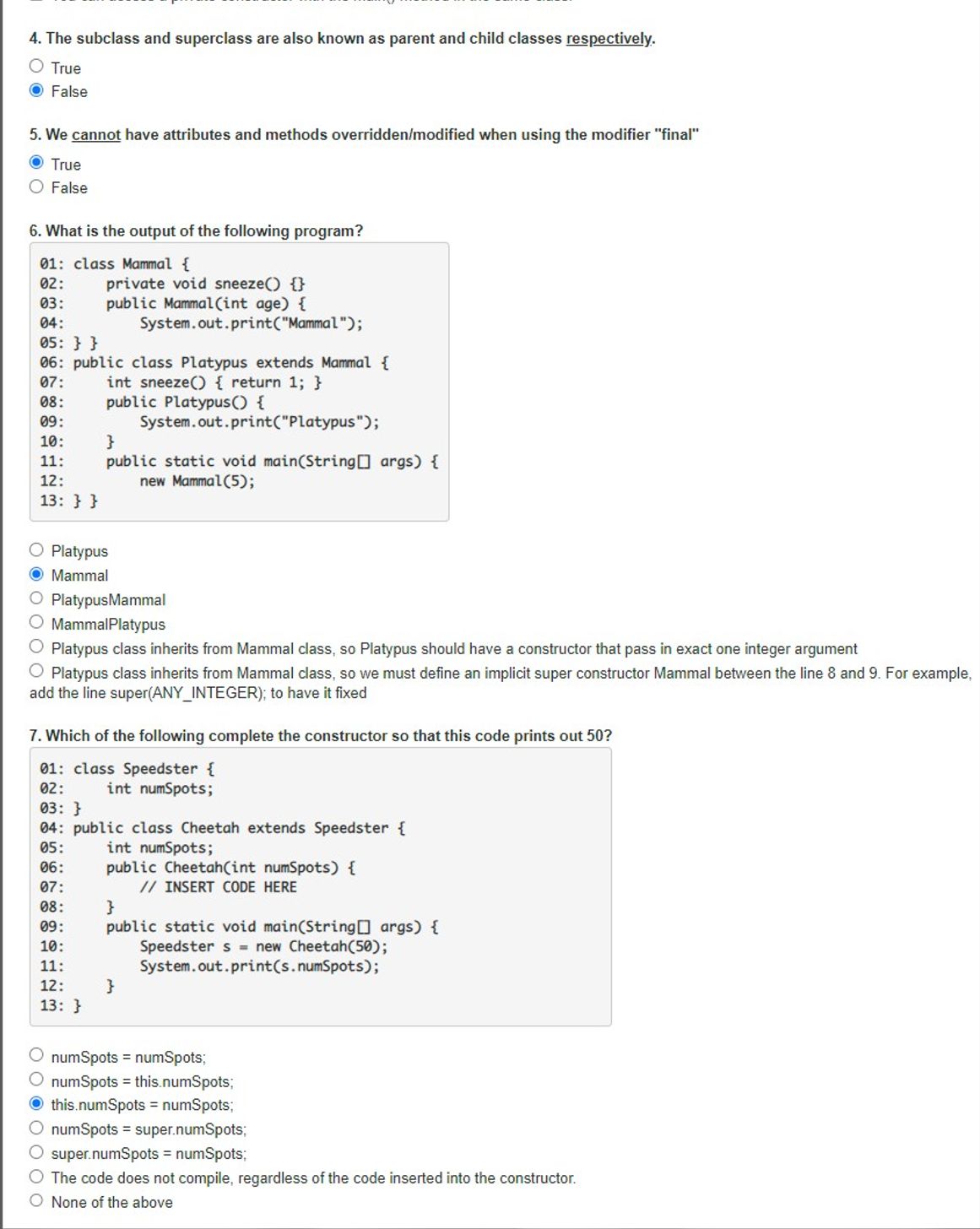 Solved subclass and superclass are also known as ﻿parent and | Chegg.com