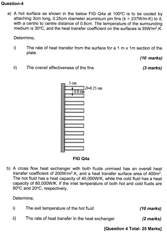 Solved Question-4 a) A hot surface as shown in the below FIG | Chegg.com