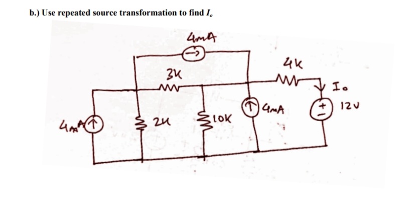 Solved b.) Use repeated source transformation to find Io | Chegg.com