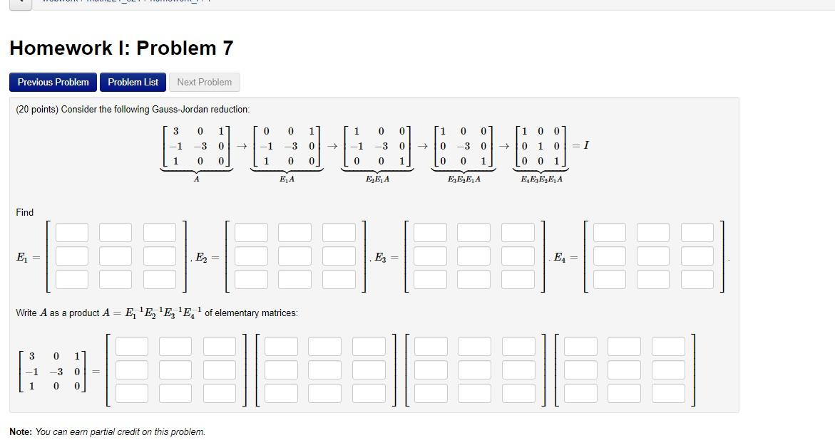 Solved Homework I: Problem 7 Previous Problem Problem List | Chegg.com