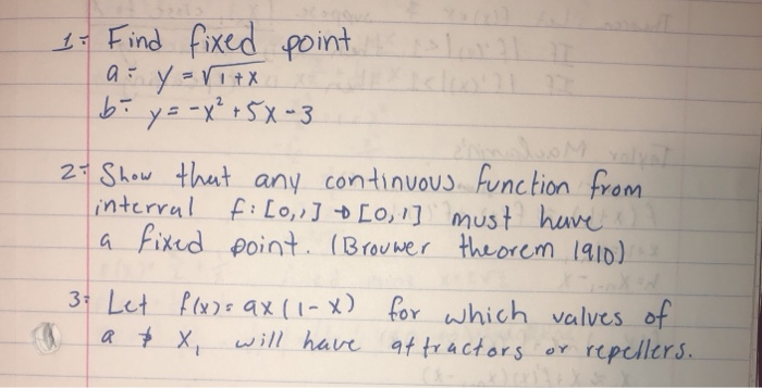 Solved Find fixed point 러 Show that any continuous-function | Chegg.com