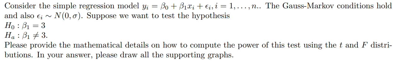 = Consider the simple regression model Yi Bo + Bixi + | Chegg.com