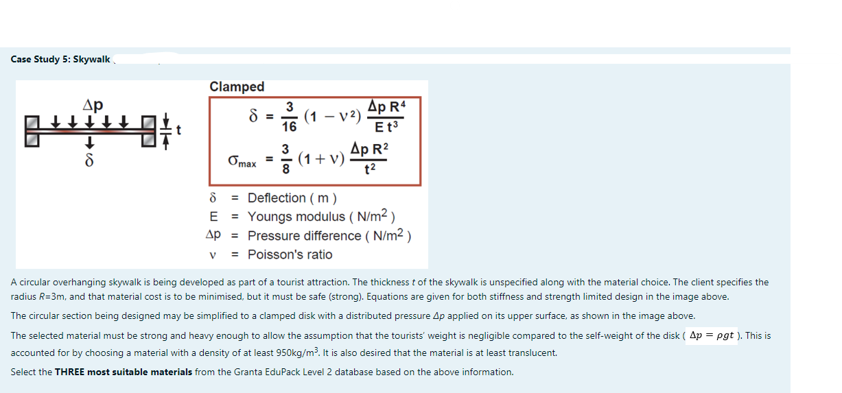 Solved Case Study 5: Skywalk. Clamped | Chegg.com