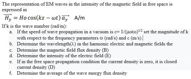 Solved The representation of EM waves in the intensity of | Chegg.com