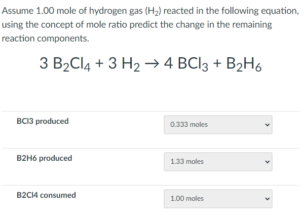 Solved Assume 1.00 mole of hydrogen gas (H2) reacted in the | Chegg.com