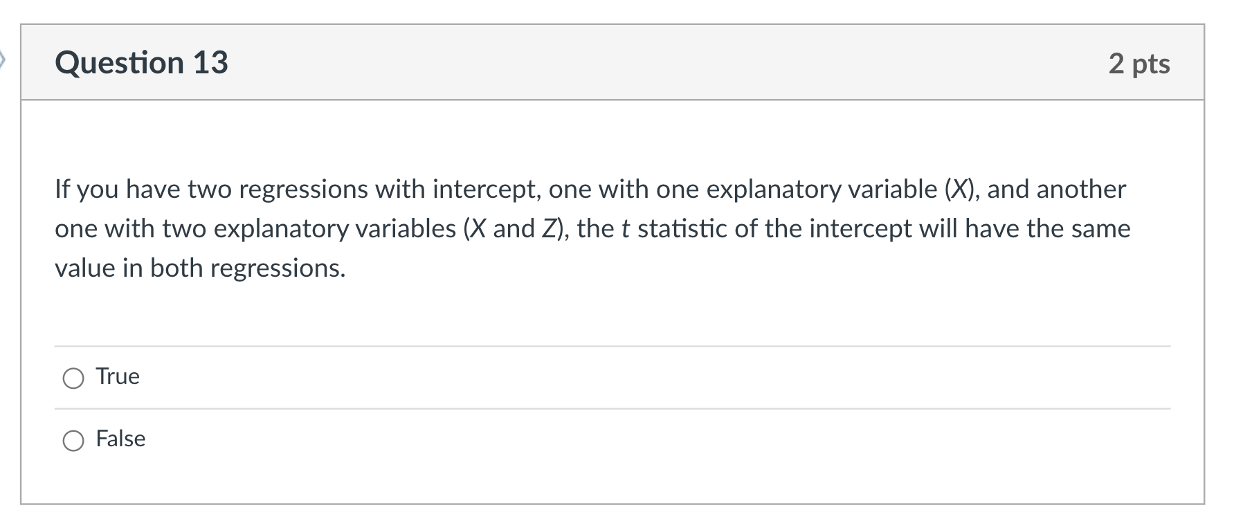 Solved If you have two regressions with intercept, one with | Chegg.com