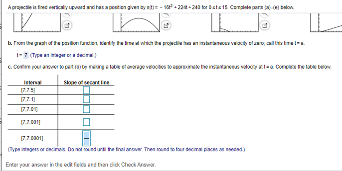 Solved A projectile is fired vertically upward and has a | Chegg.com