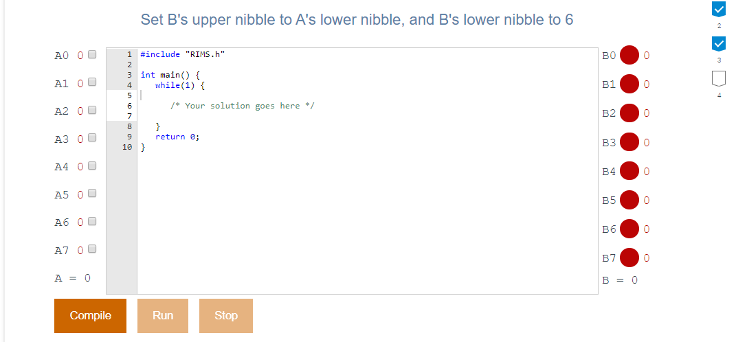Solved Set B's upper nibble to A's lower nibble, and B's | Chegg.com