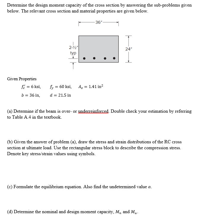 Solved Determine the design moment capacity of the cross | Chegg.com