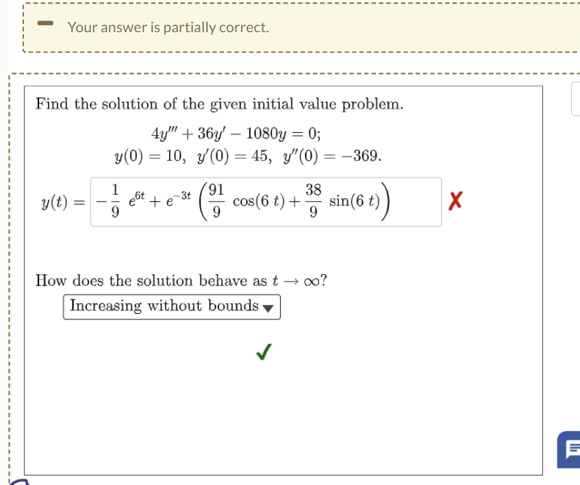 Solved Find the solution of the given initial value | Chegg.com