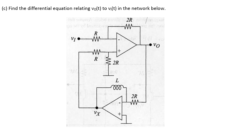 Solved (c) Find the differential equation relating v0(t) to | Chegg.com