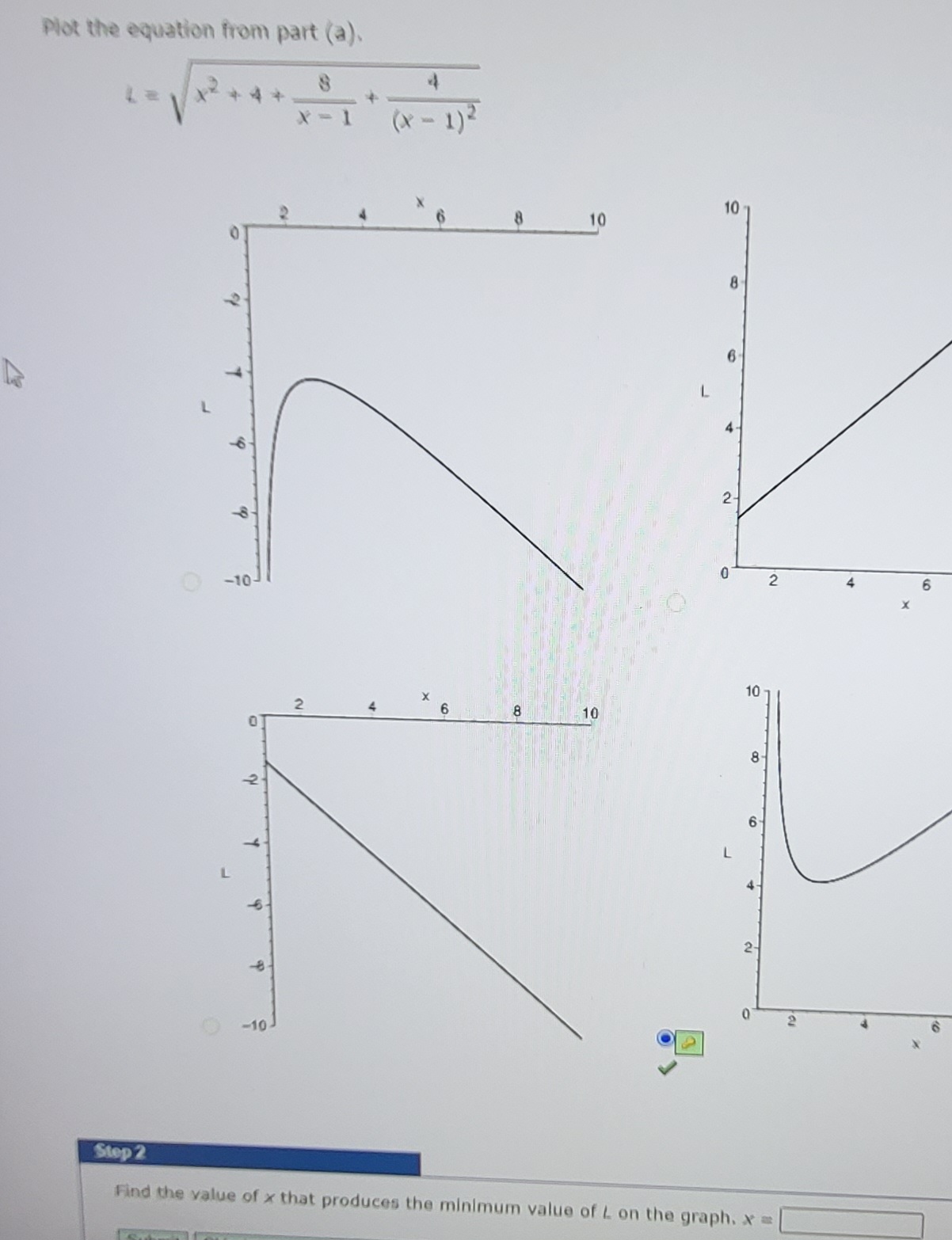Solved Plot the equation from part (a). z=x2+4+x−18+(x−1)24 | Chegg.com