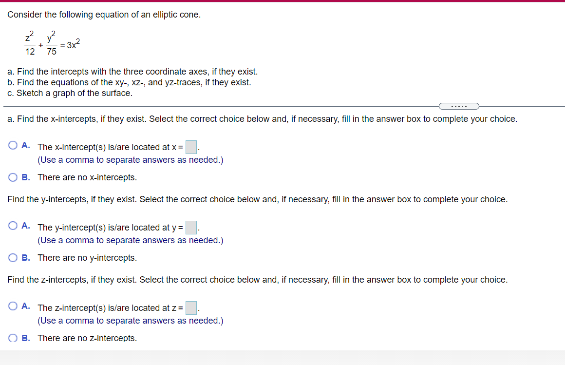 Solved Consider the following equation of an elliptic cone. | Chegg.com